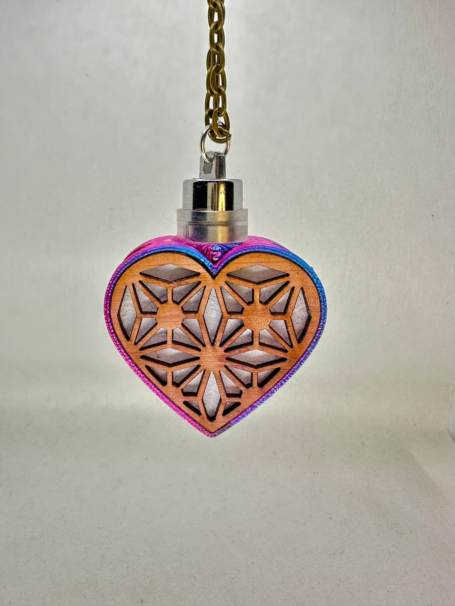 Geo Heart || LED Pendant || Red Cedar – AglowGeo